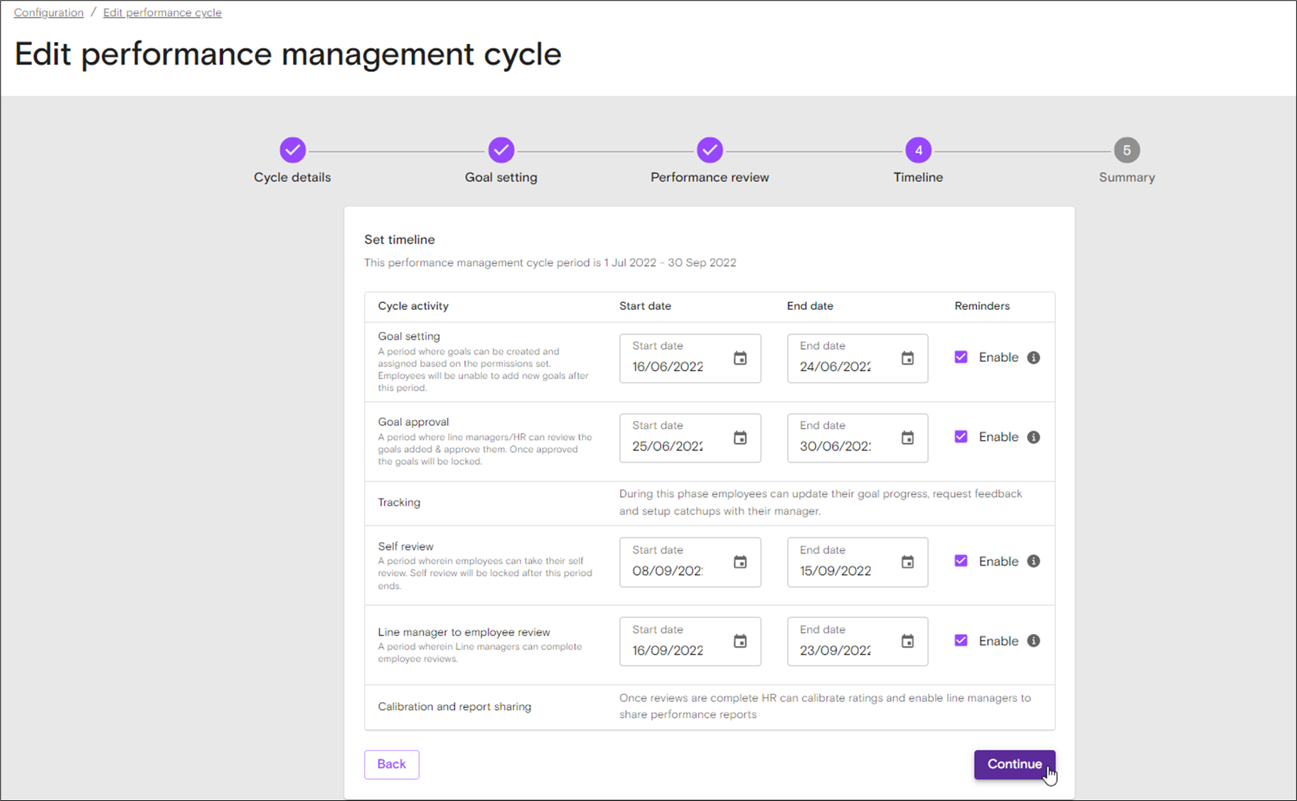 How to Set up a Goal-based review cycle – English