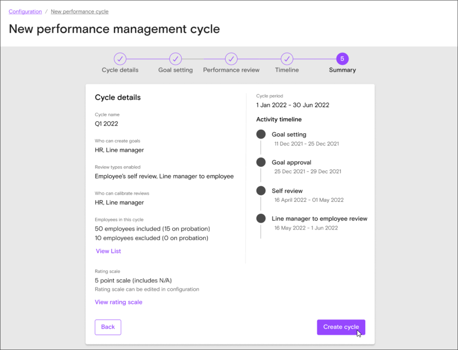 How to Set up a Goal-based review cycle – English