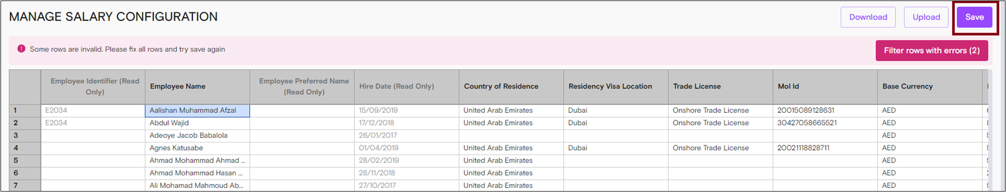 How to mass upload or edit salary configurations and variable pay? – English