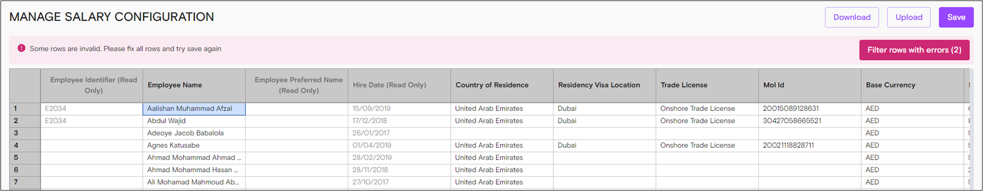 How to mass upload or edit salary configurations and variable pay? – English