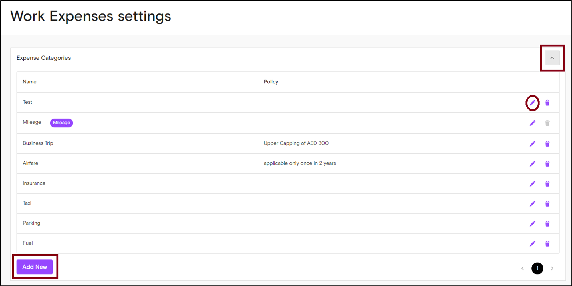 How to create work expense categories – English