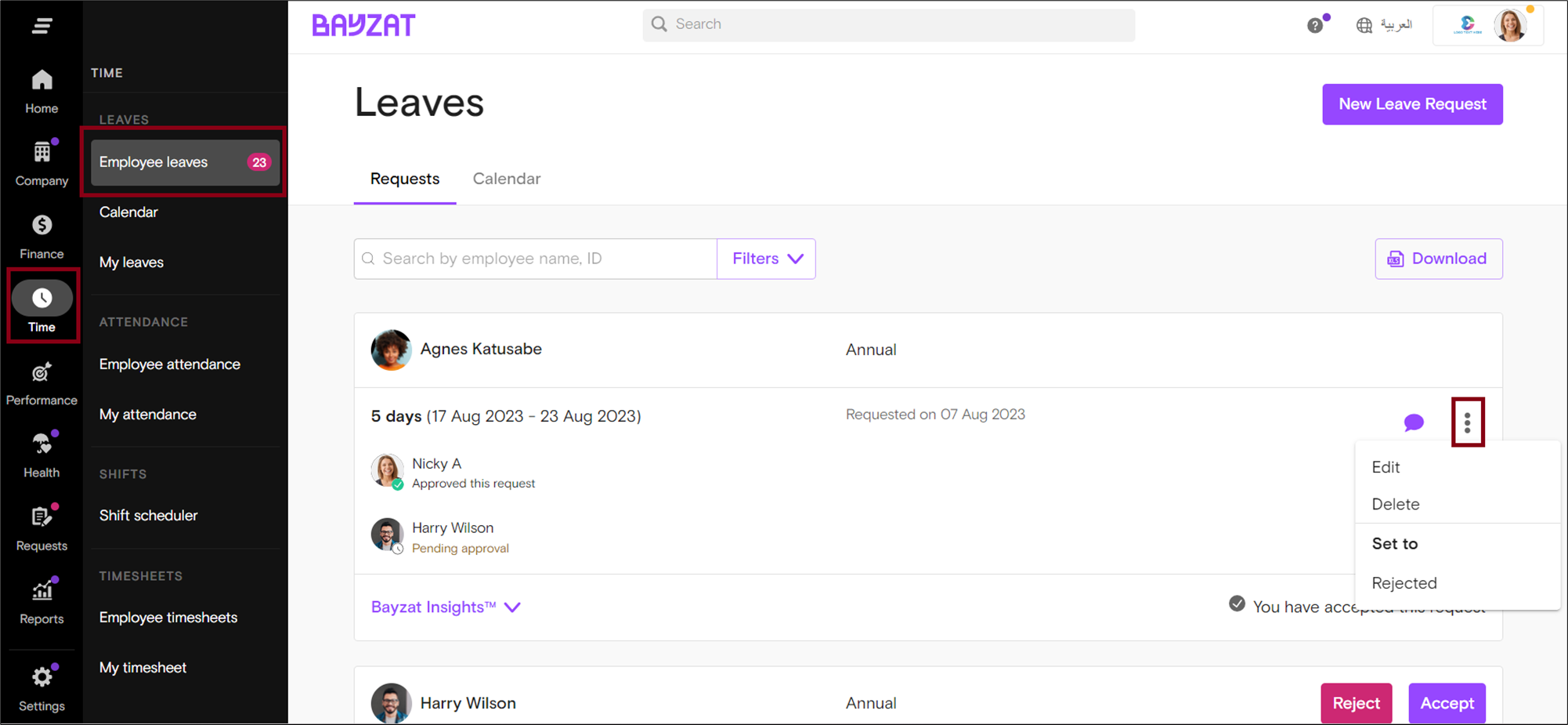 How to edit leave requests – English