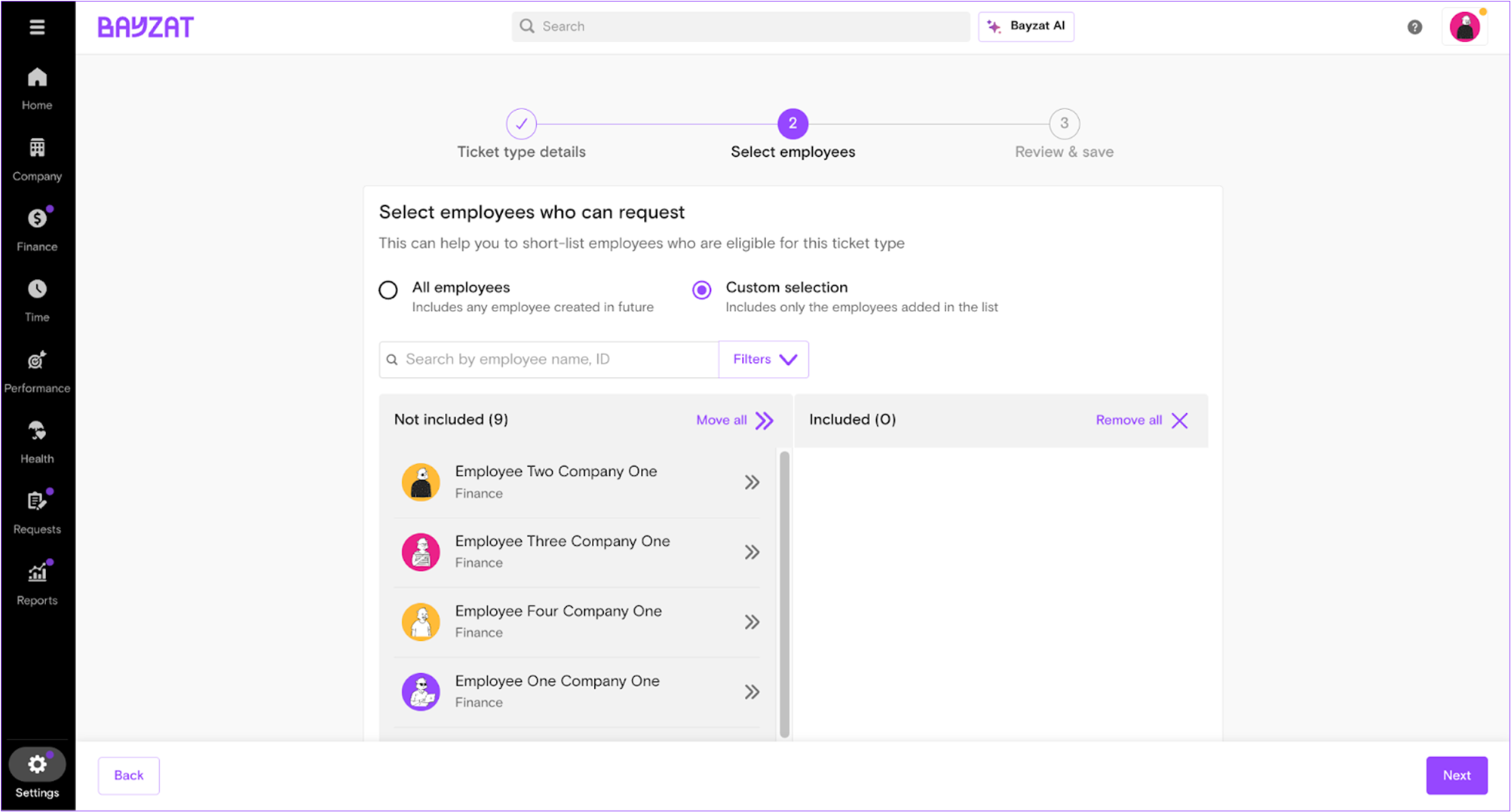 Set up Custom Employee Tickets – English